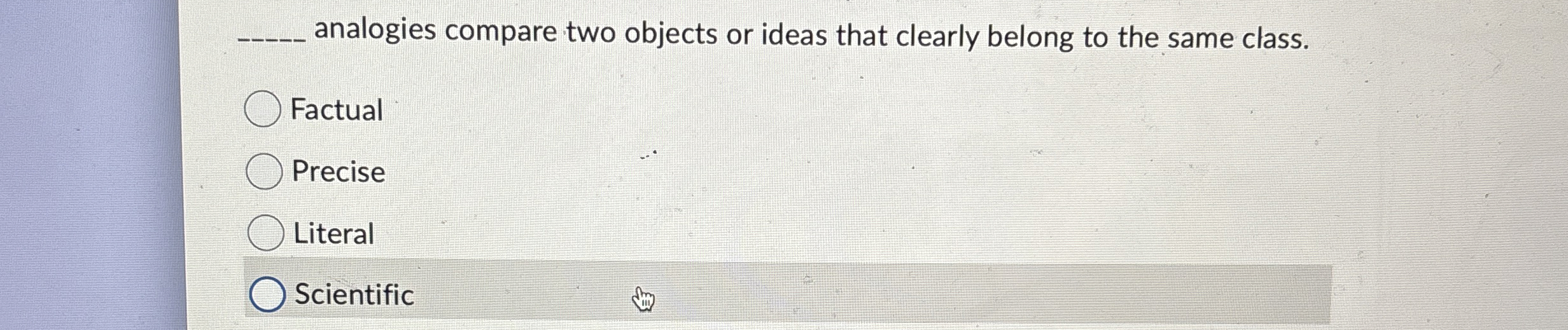 Solved analogies compare two objects or ideas that clearly | Chegg.com