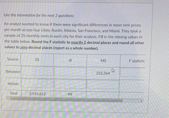 Solved Use this information for the next 2 questions: An | Chegg.com