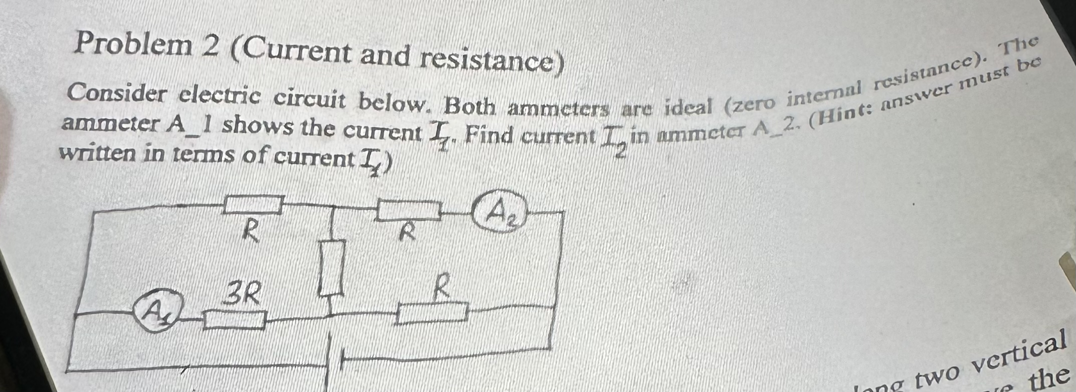 Solved Problem 2 (Current and resistance) ﻿written in terms | Chegg.com