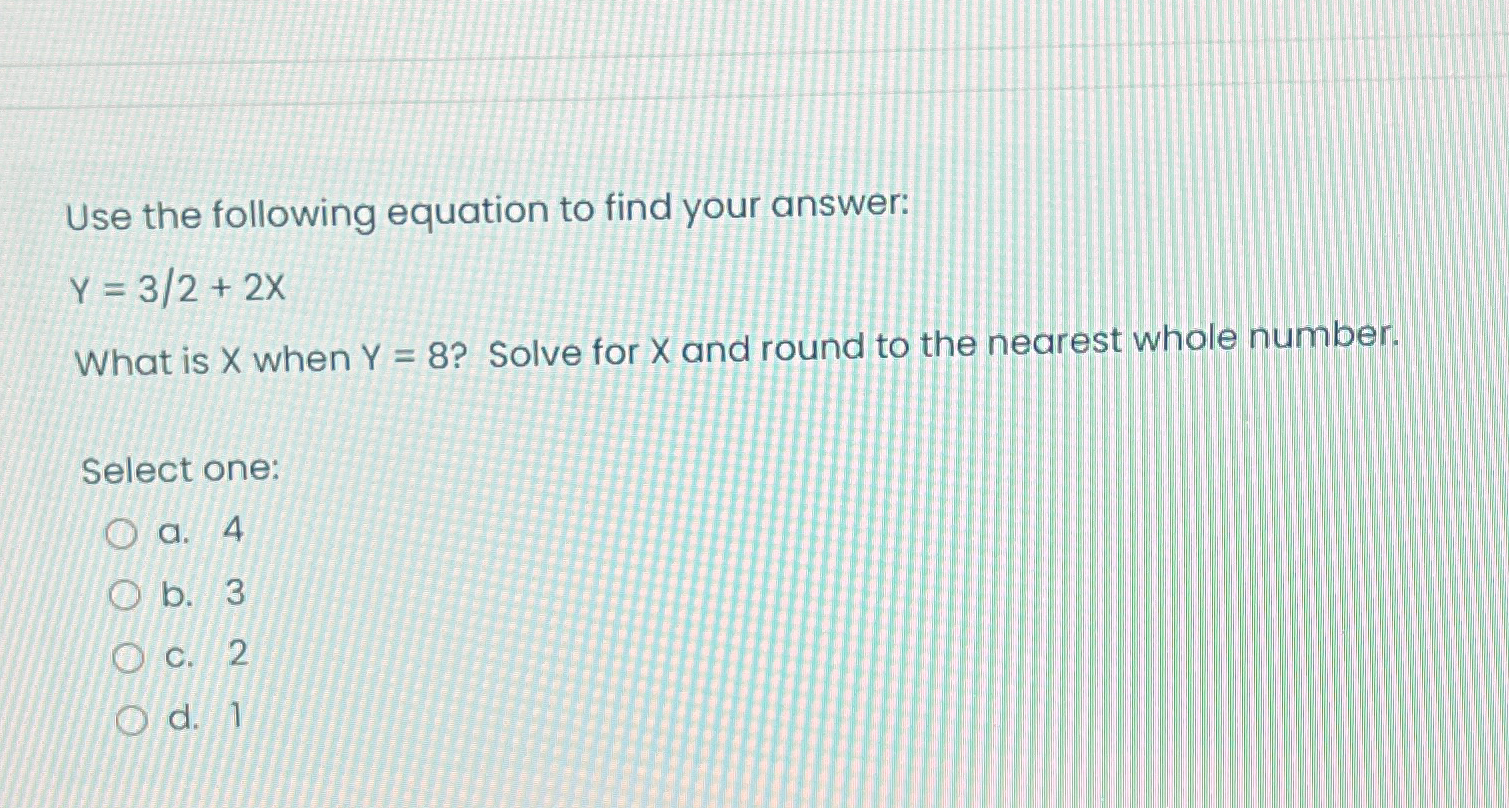 Solved Use the following equation to find your | Chegg.com