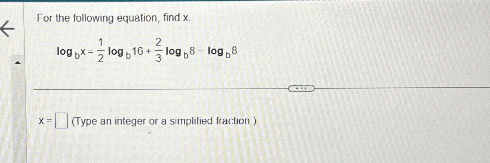 Solved For the following equation, find | Chegg.com
