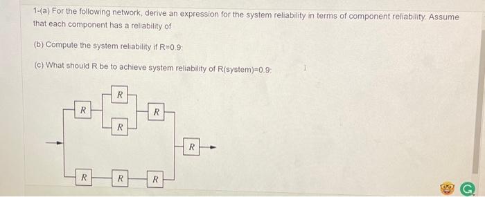 Solved 1-(a) For the following network, derive an expression | Chegg.com