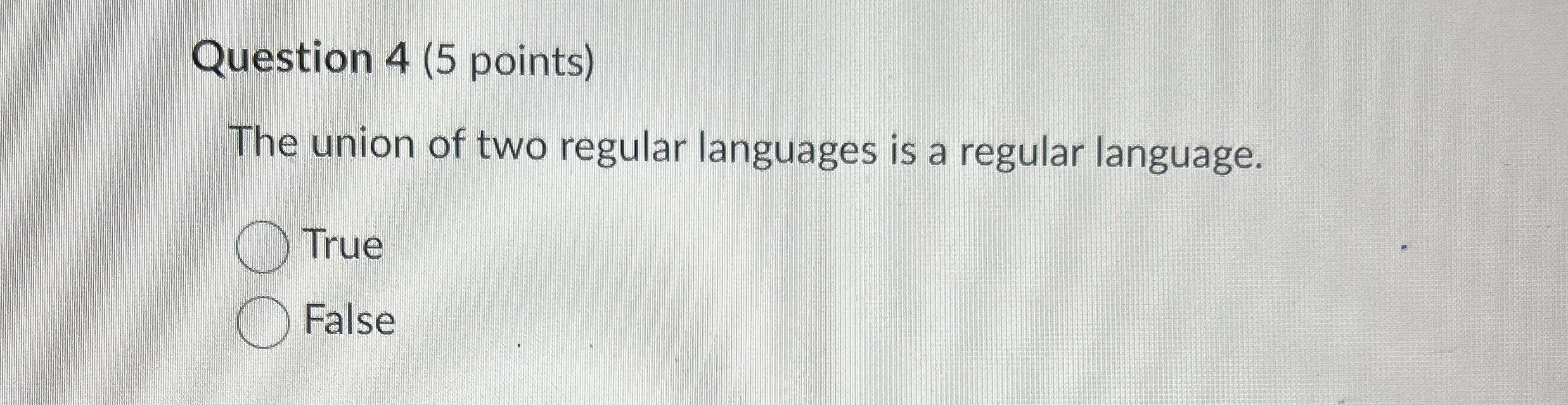 Solved Question 4 (5 ﻿points)The union of two regular | Chegg.com