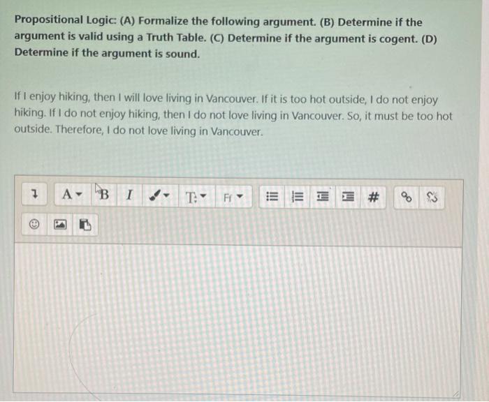 Propositional Logic A Formalize The Following 