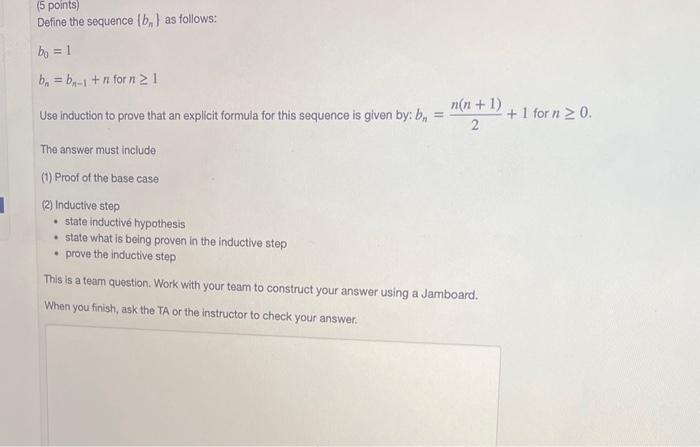 Solved The sequence {gn} is defined recursively as follows: | Chegg.com