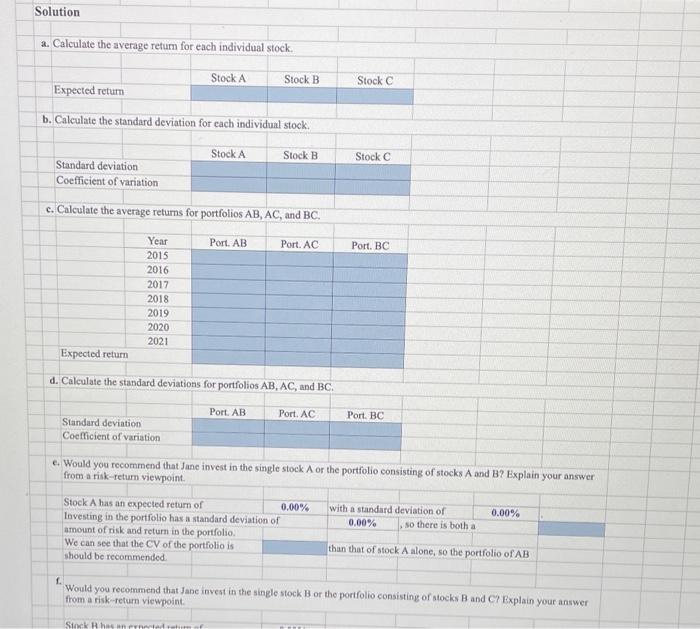 Solved Jane is considering investing in three different | Chegg.com