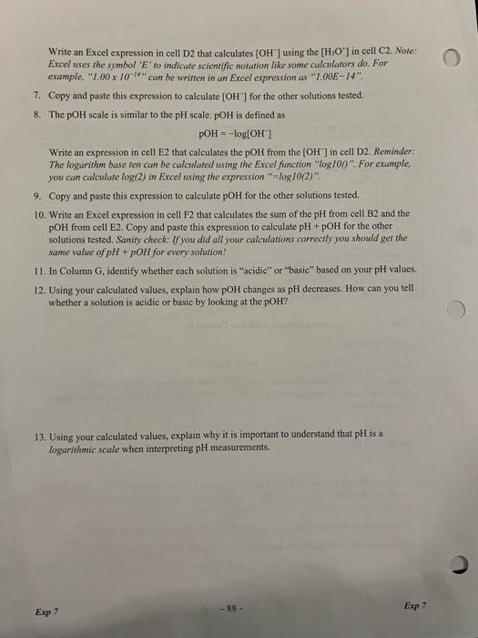 Data Analysis: pH Measurements A. pH Measurements 1. | Chegg.com