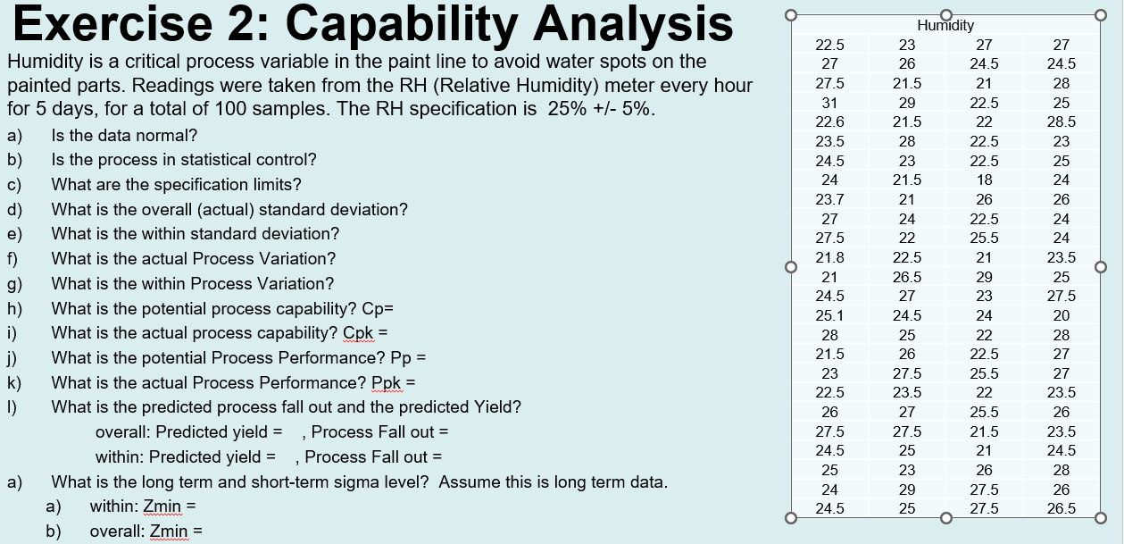 Solved What is the Cpk for a 3 ﻿sigma level?Exercise 2: | Chegg.com