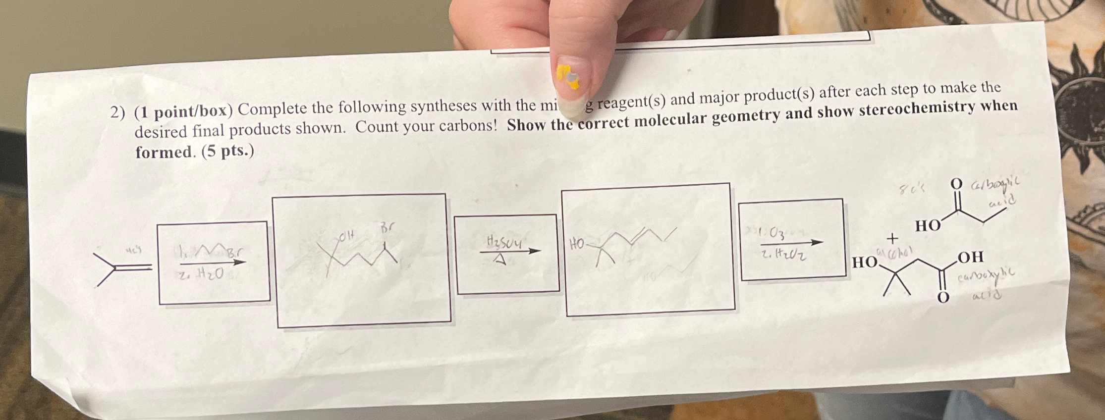 Solved (1 ﻿point/box) ﻿Complete the following syntheses with | Chegg.com