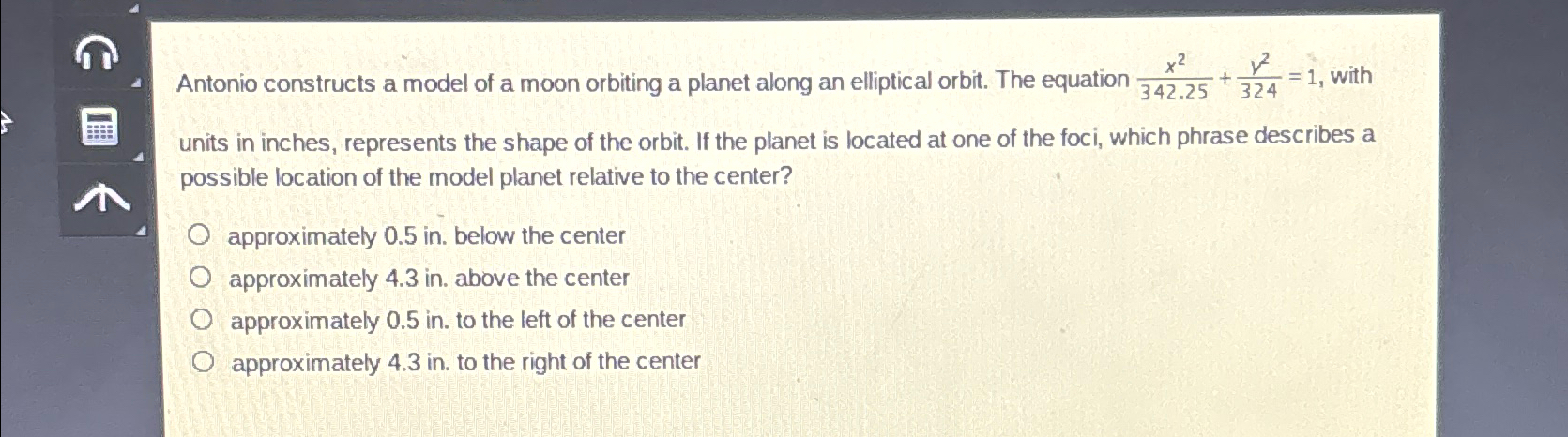 Solved Antonio constructs a model of a moon orbiting a | Chegg.com