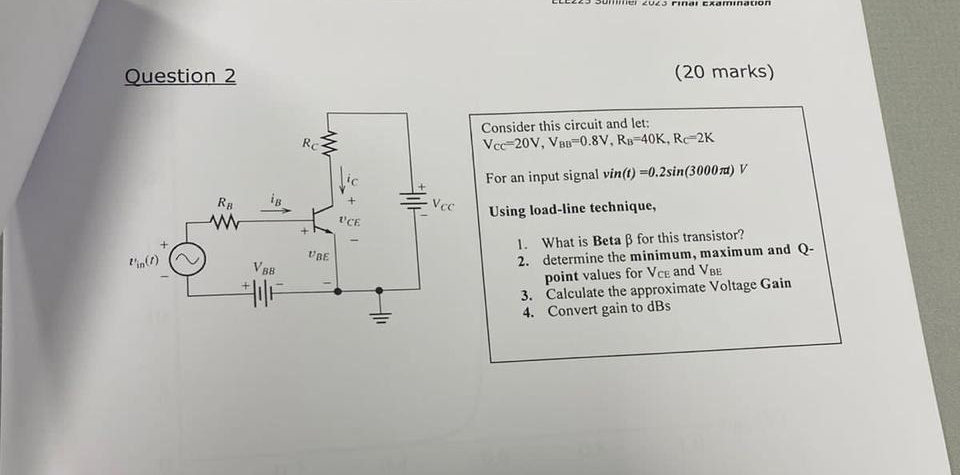 Solved Question 2(20 ﻿marks)Consider this circuit and let: | Chegg.com
