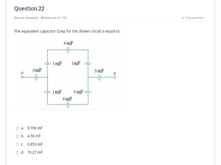 Solved Question 22Not yet answered Marked out of 1.50₹ ﻿Flag | Chegg.com