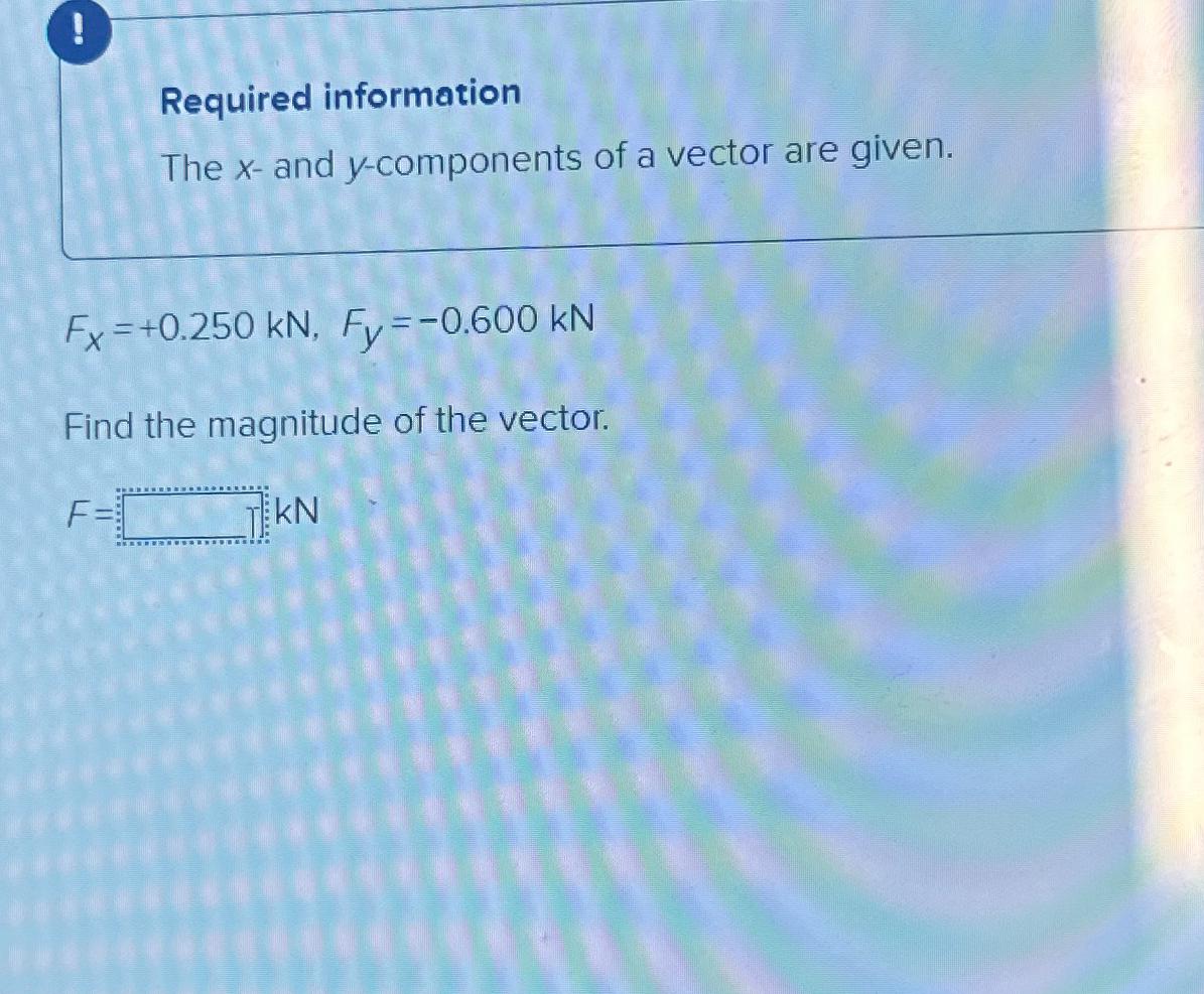 Solved !Required informationThe x - ﻿and y-components of a | Chegg.com