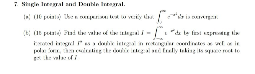 Solved 7. Single Integral and Double Integral. (a) (10 | Chegg.com