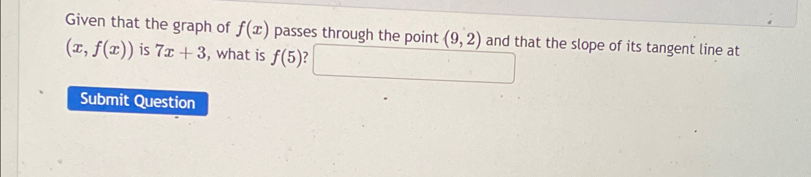 Solved Given that the graph of f(x) ﻿passes through the | Chegg.com