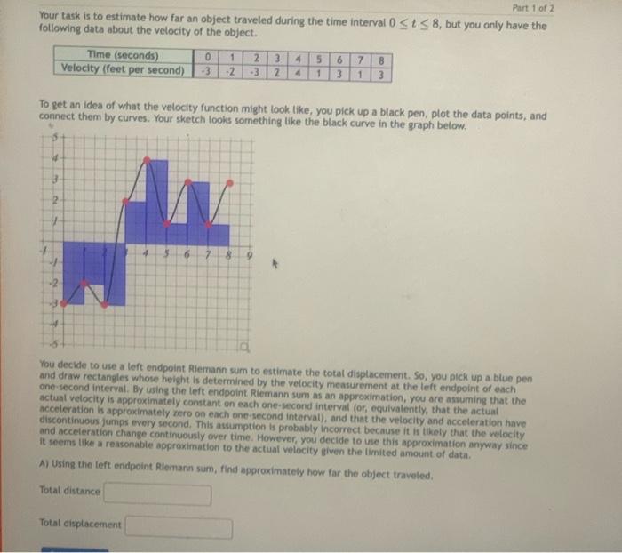 Solved Your task is to estimate how far an object traveled | Chegg.com