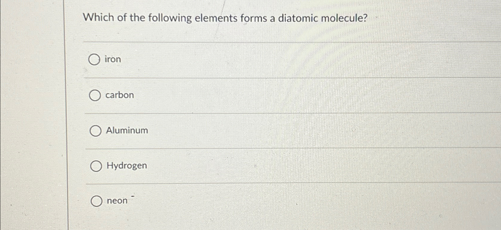Solved Which of the following elements forms a diatomic | Chegg.com