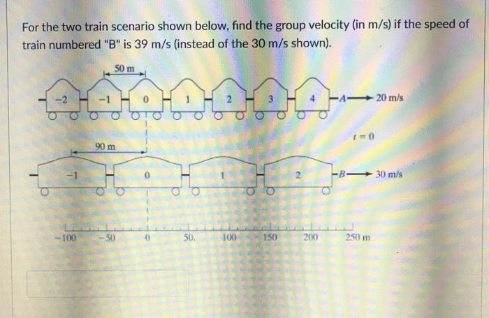 Solved For the two train scenario shown below, find the | Chegg.com
