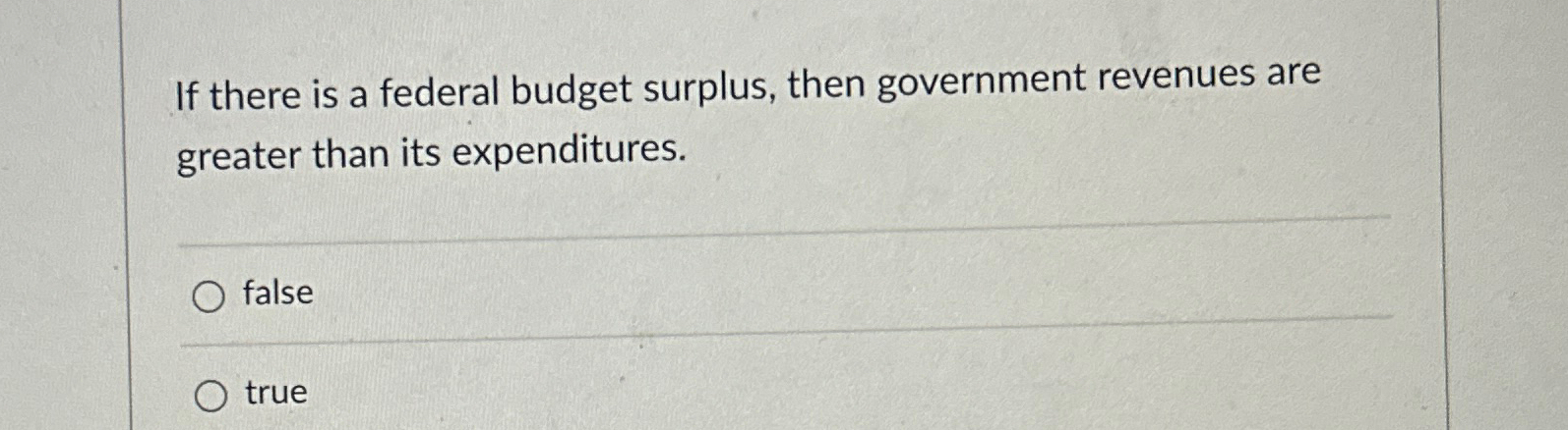 If there is a federal budget surplus, then government | Chegg.com