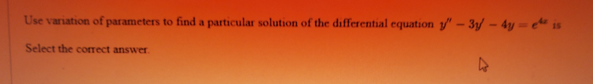 Solved Use variation of parameters to find a particular | Chegg.com
