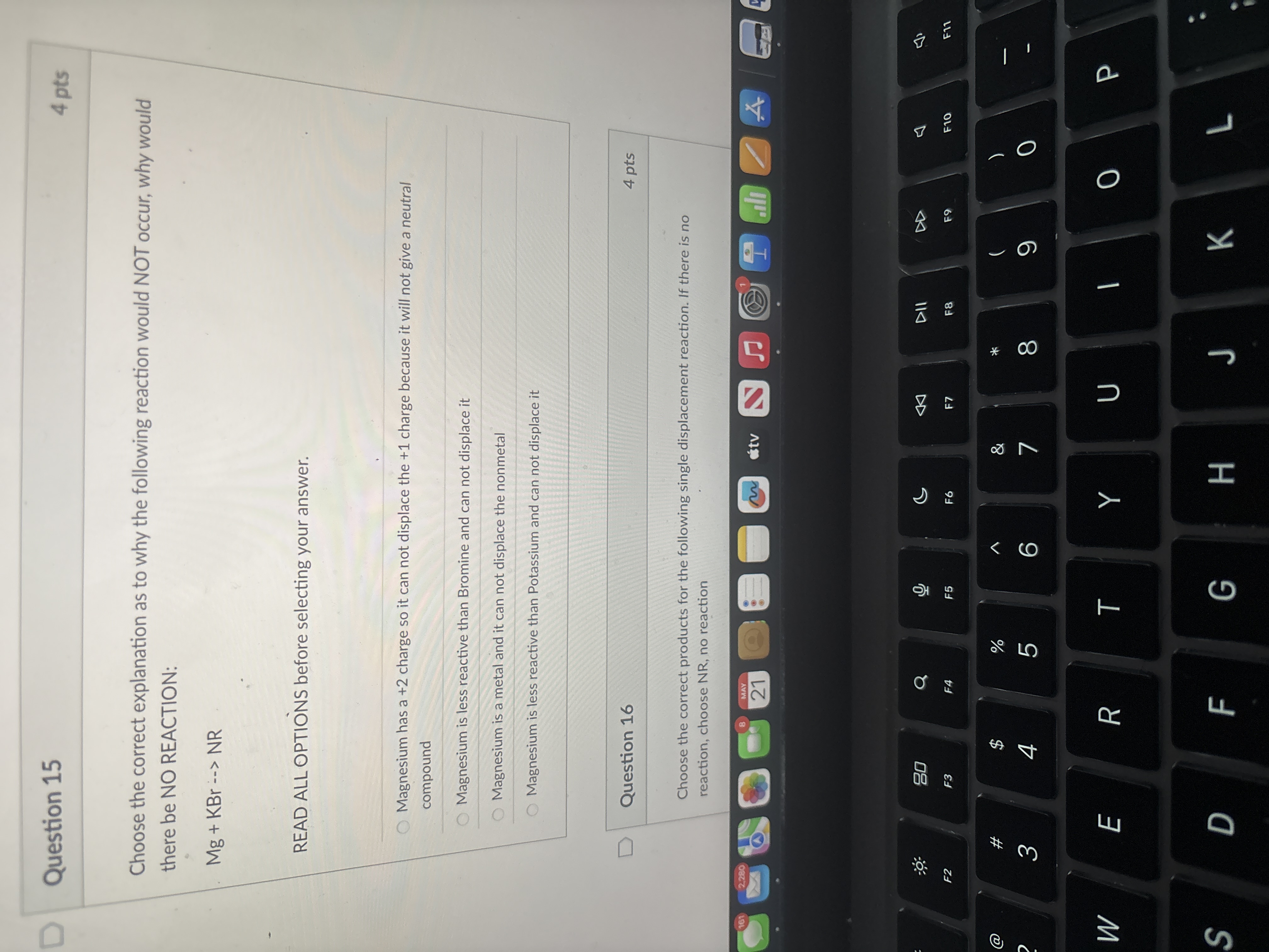 Solved Choose the correct explanation as to why the | Chegg.com