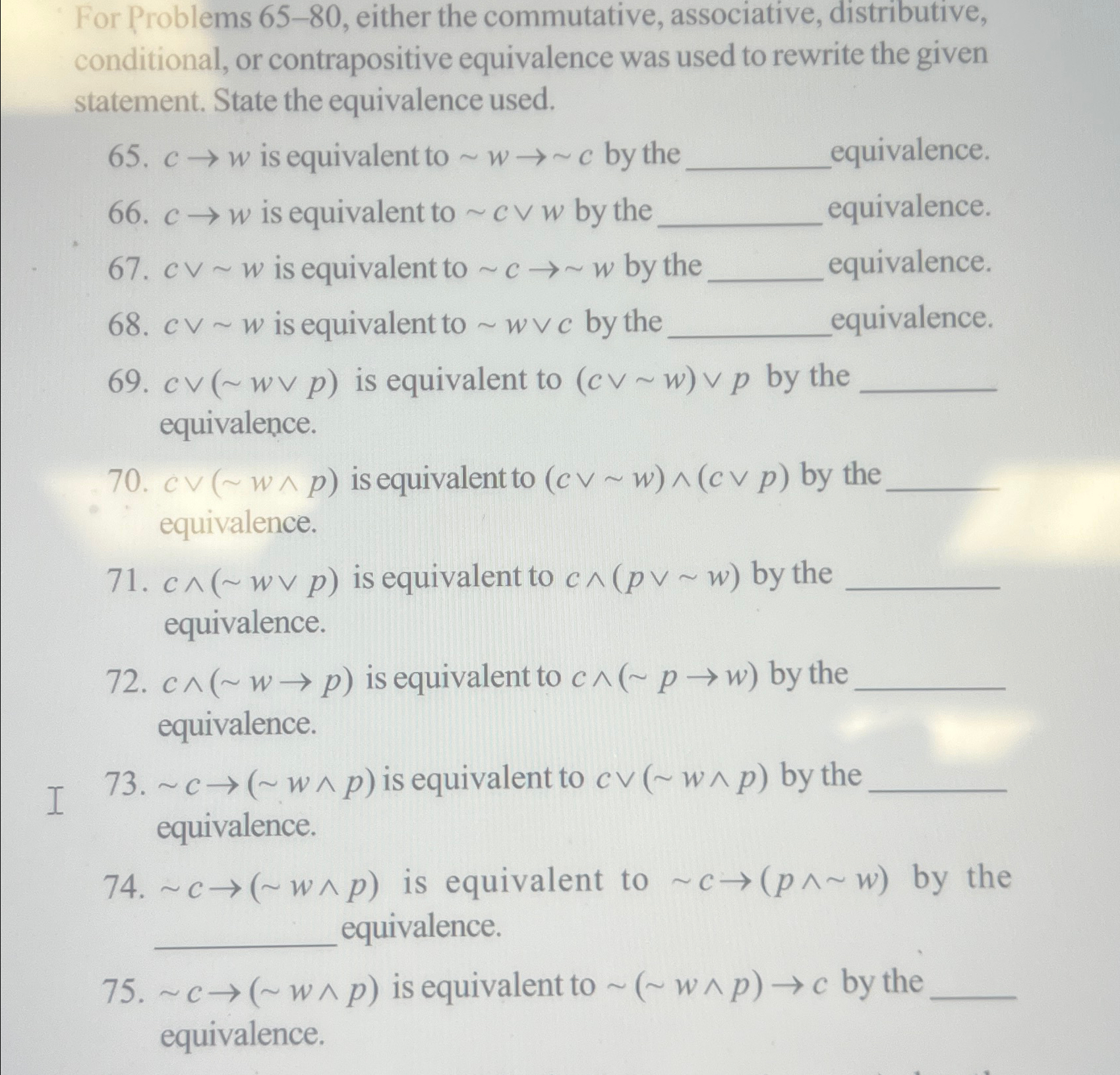 Solved For Problems 65-80, ﻿either the commutative, | Chegg.com
