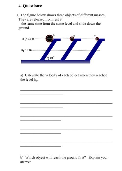 Solved 4. Questions: 1. The figure below shows three objects | Chegg.com