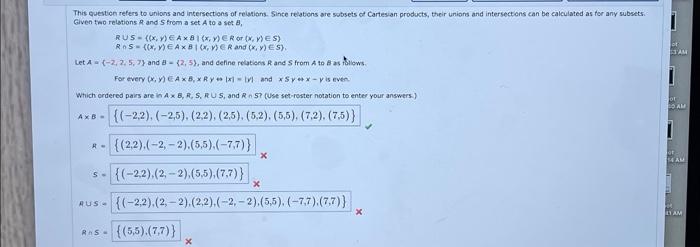 Solved This euestion refers to unions and intersections of | Chegg.com
