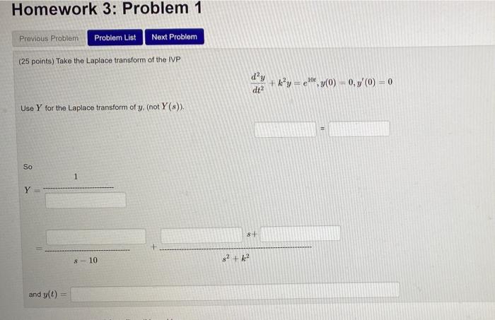 Solved Homework 3 Problem 1 Previous Problem Problem List 3693