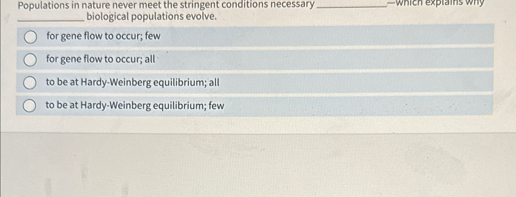 Solved Populations in nature never meet the stringent | Chegg.com