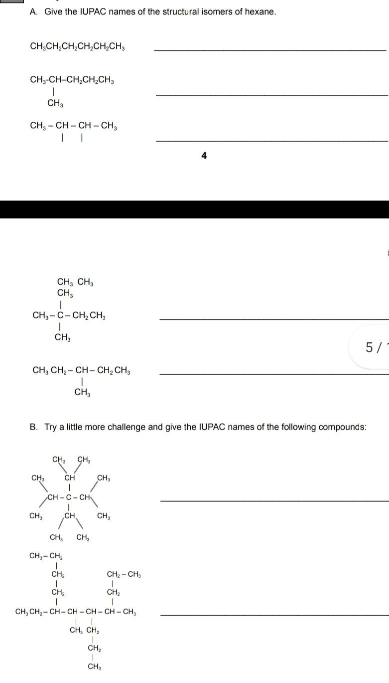 Solved A. Give the IUPAC names of the structural isomers of | Chegg.com