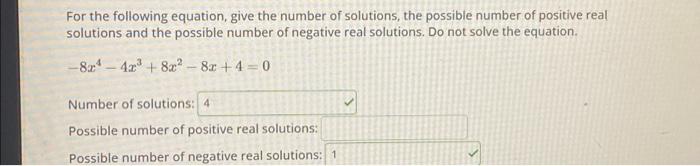 Solved For the following equation, give the number of | Chegg.com