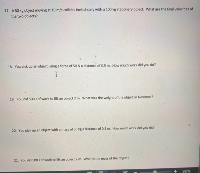 Solved 17. A 50 kg object moving at 10 m/s collides | Chegg.com Solved 17. A 50 kg object moving at 10 m/s collides | Chegg.com