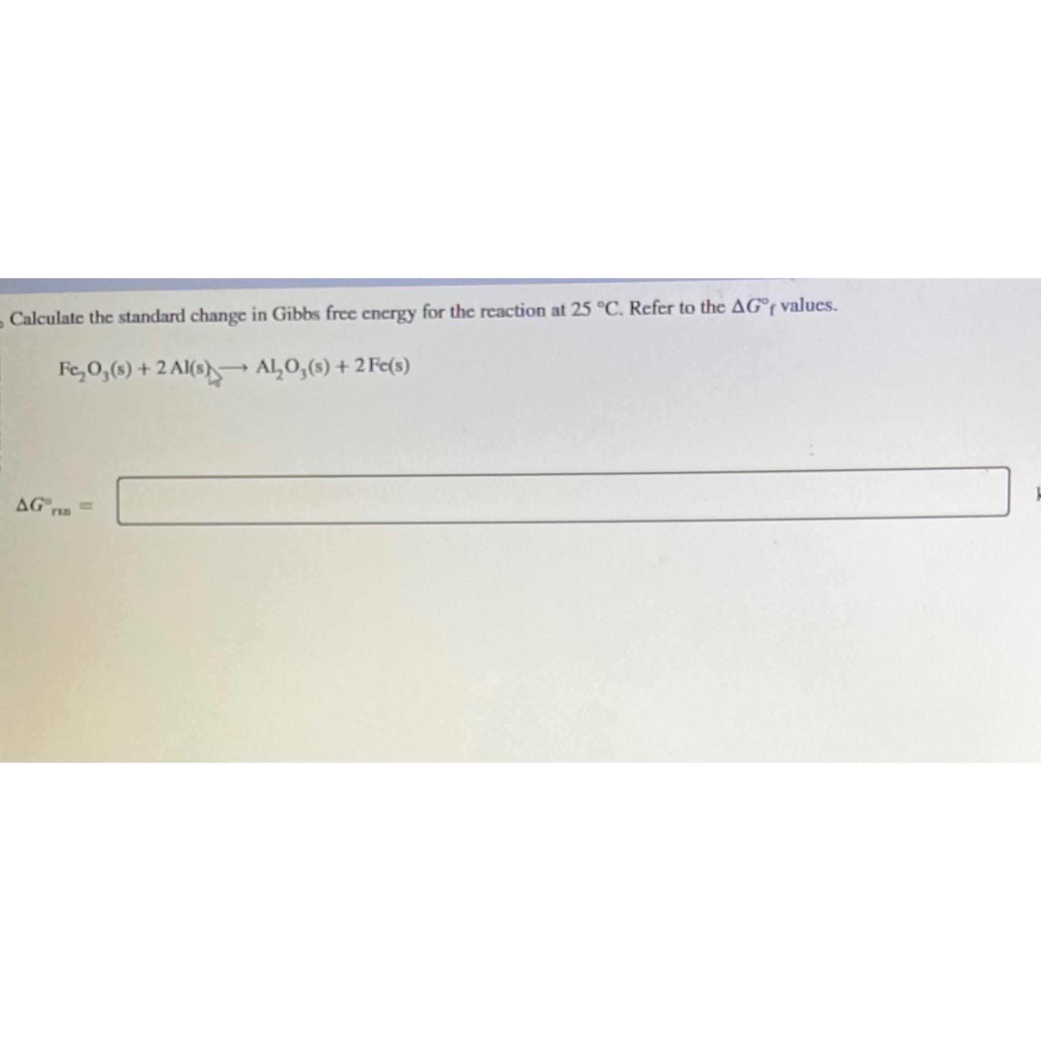 Solved Calculate the standard change in Gibbs free energy | Chegg.com