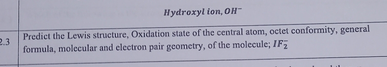 Solved Predict the Lewis structure, Oxidation state of the | Chegg.com