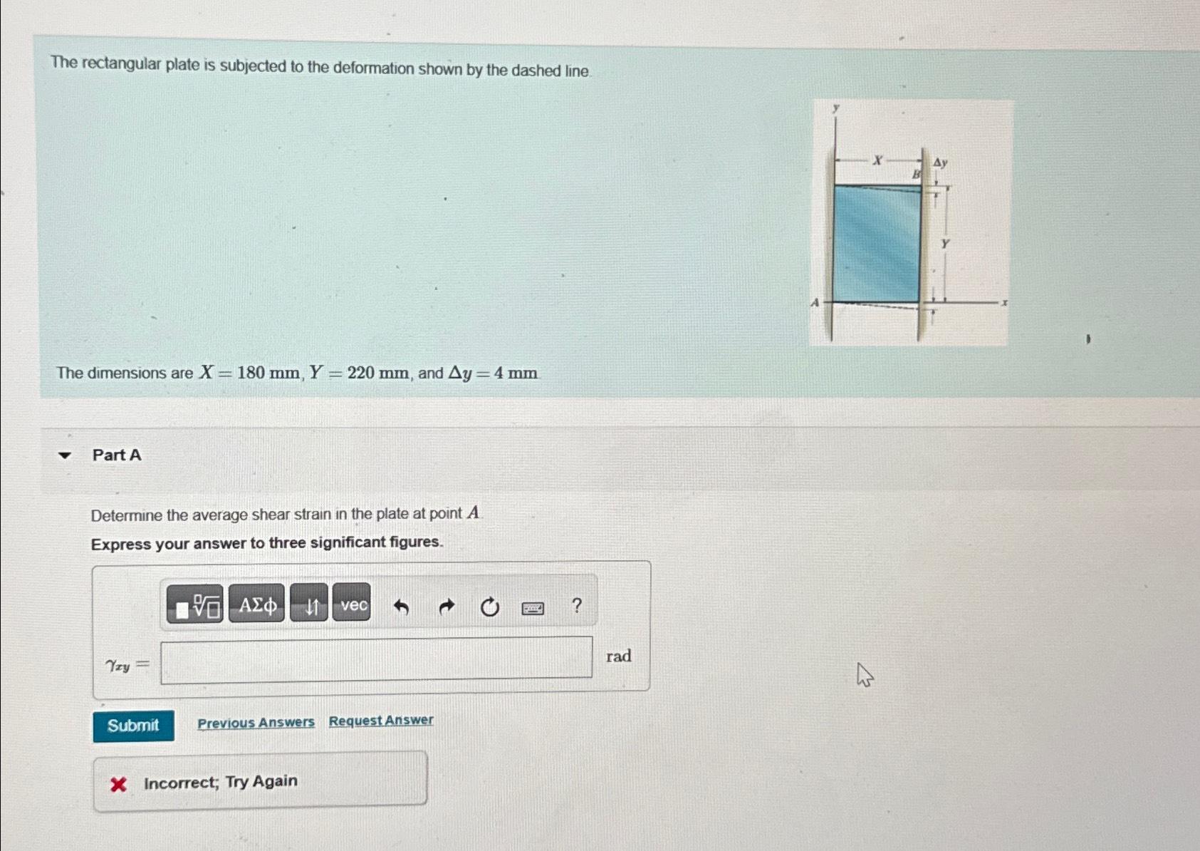 Solved The rectangular plate is subjected to the deformation | Chegg.com
