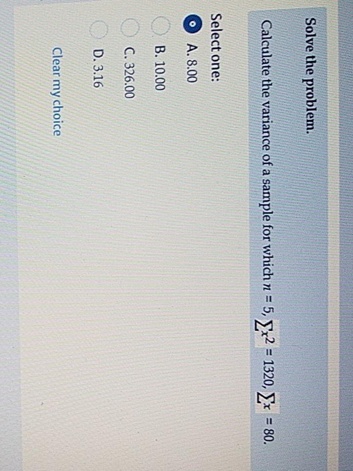 Solved Solve the problem. Calculate the variance of a sample | Chegg.com