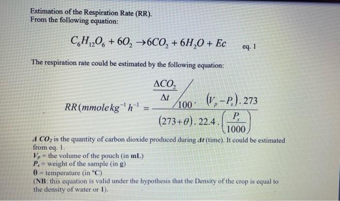 Solved calculate the respiration rate for each fruit under | Chegg.com