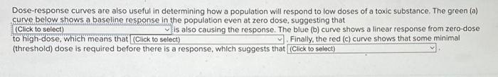 Dose-response curves are also useful in determining | Chegg.com