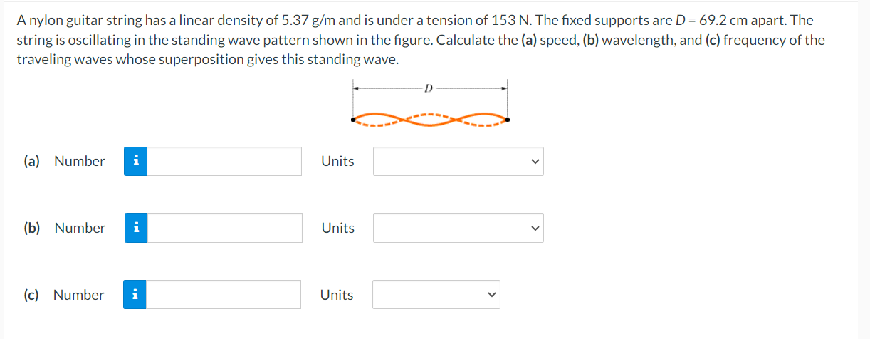 Solved A nylon guitar string has a linear density of 5.37gm | Chegg.com
