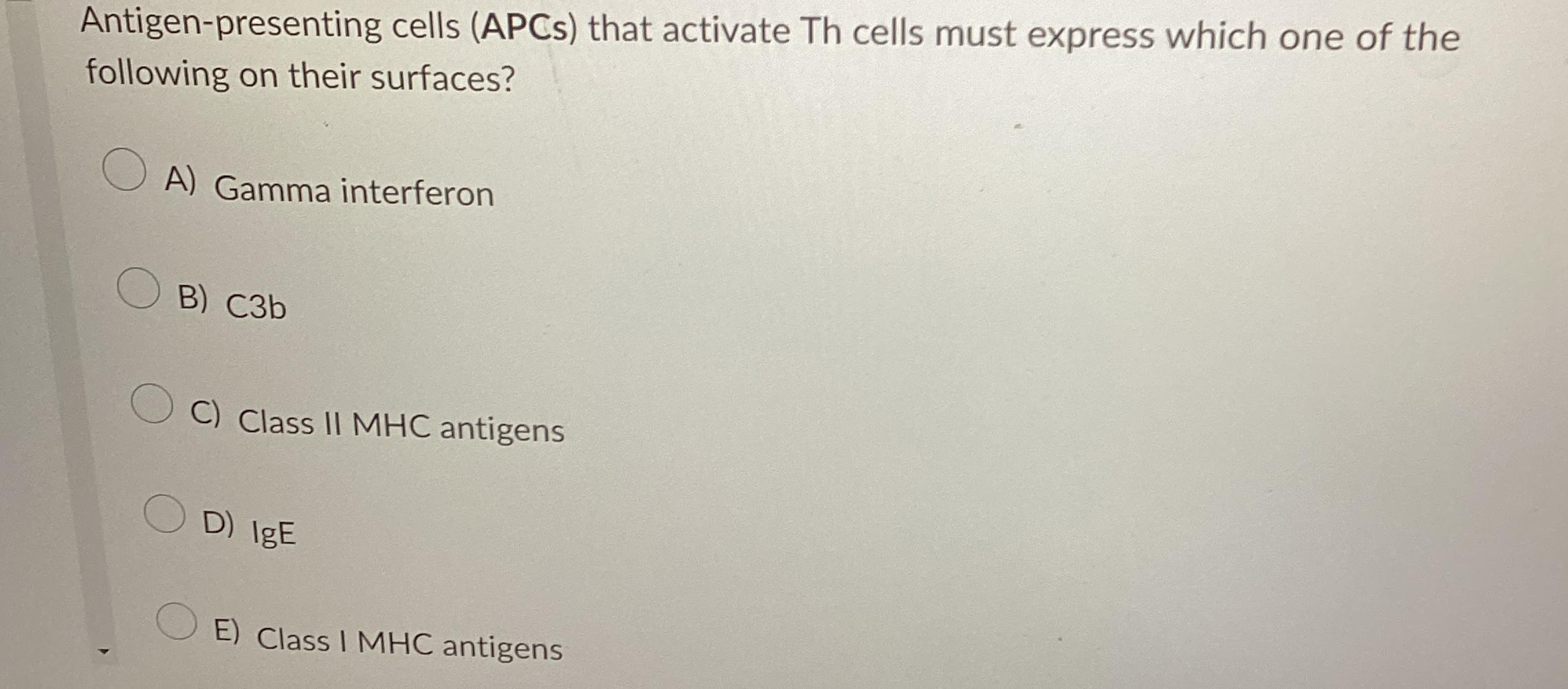 Solved Antigen-presenting cells (APCs) ﻿that activate Th | Chegg.com