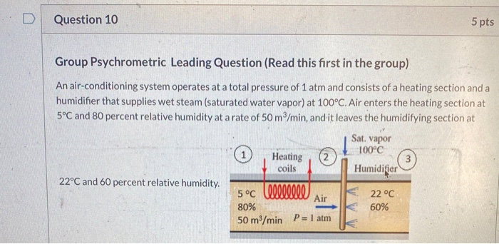 Solved D Question 10 5 pts Group Psychrometric Leading | Chegg.com