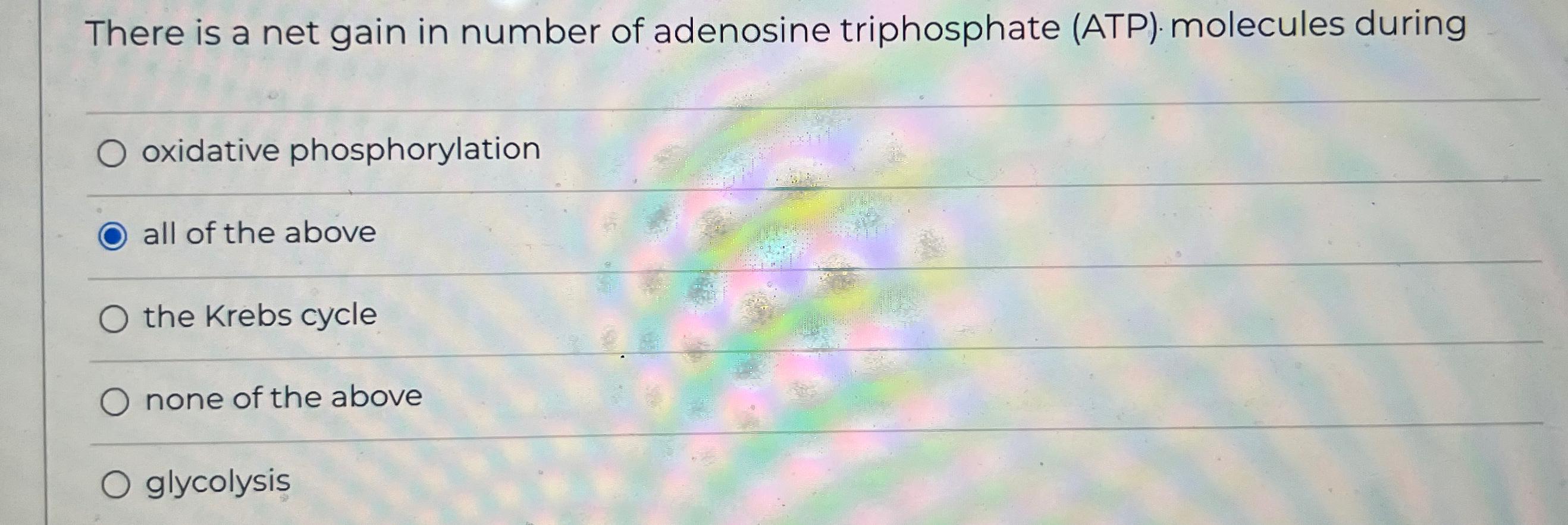 Solved There is a net gain in number of adenosine | Chegg.com