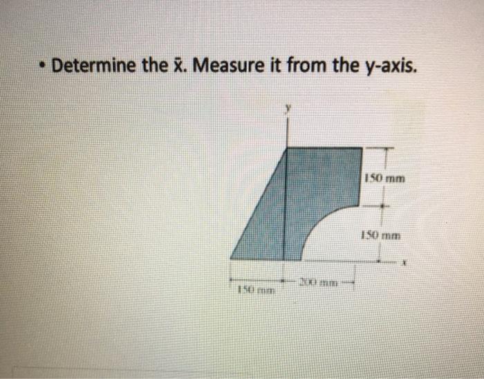 Solved Determine the X. Measure it from the y-axis. 150 mm | Chegg.com
