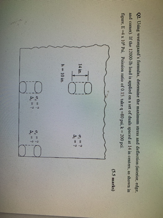 Solved Q2. Using westergaard's formulas, determine the | Chegg.com