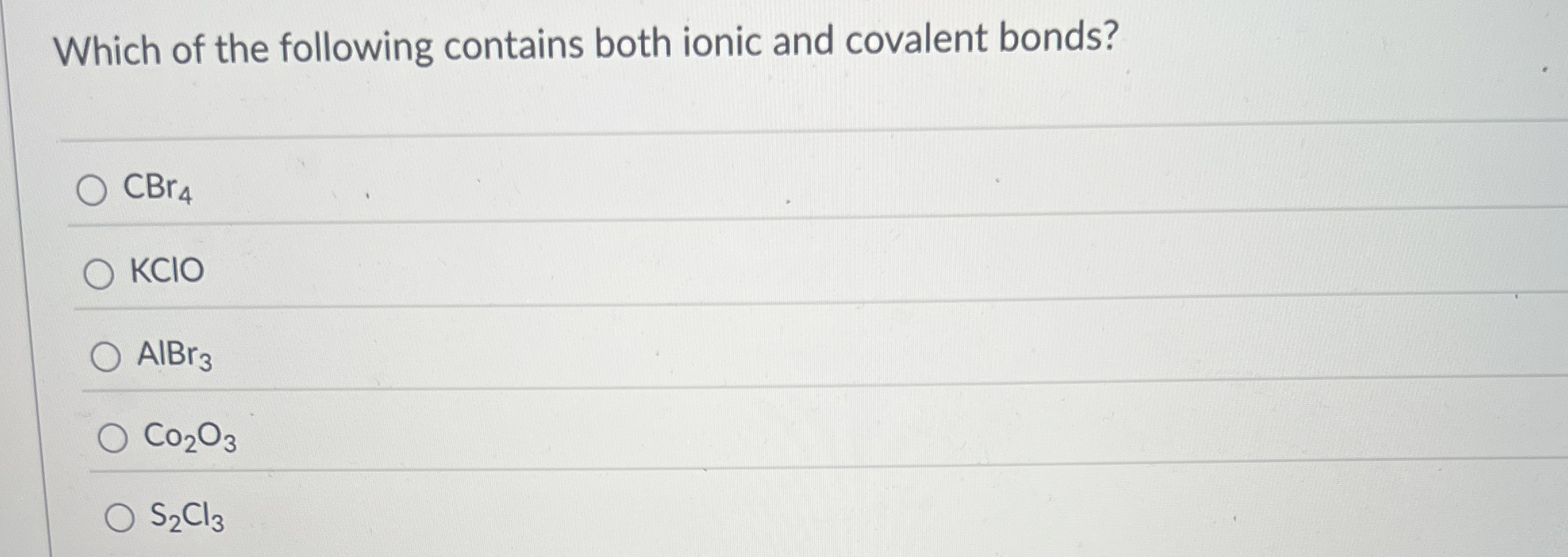 Solved Which of the following contains both ionic and | Chegg.com