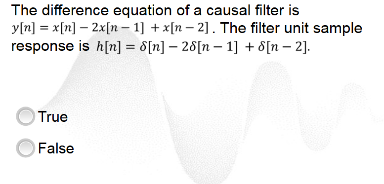 The difference equation of ﻿a causal filter | Chegg.com