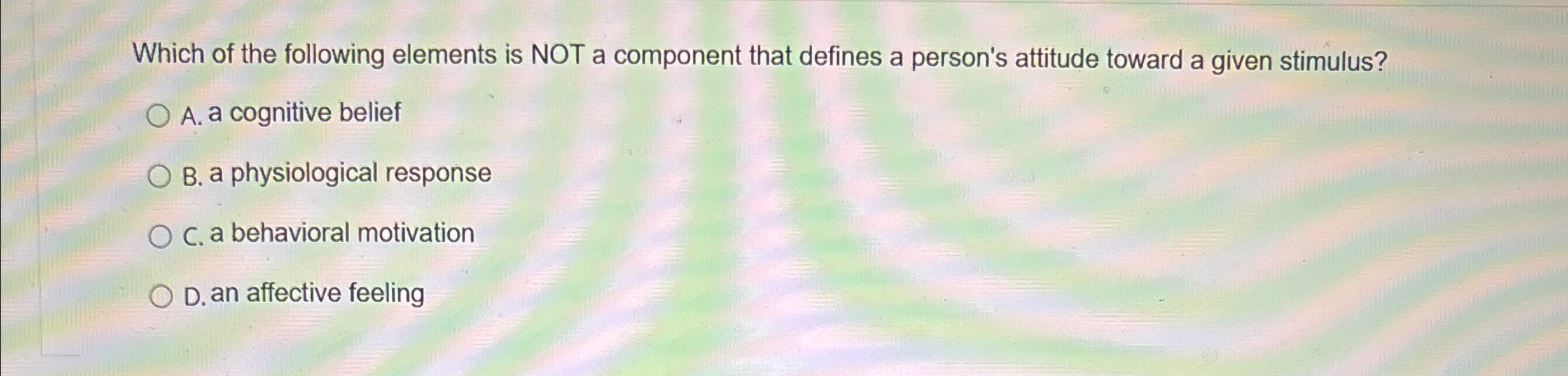 Solved Which of the following elements is NOT a component | Chegg.com