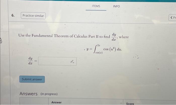 Solved Calculate the derivative dtd∫ett56+x5dx= Answers (in | Chegg.com