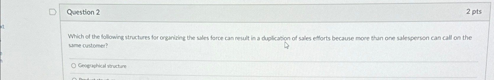 Solved Which of the following structures for organizing the | Chegg.com